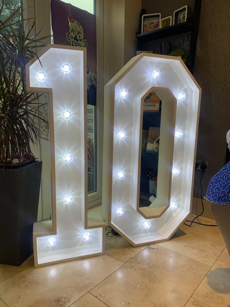 10-99 Two Large Light-Up LED Numbers - Big Bash Events