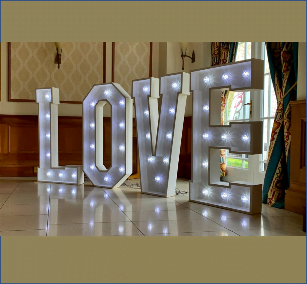 Light Up LED Love Letters - Big Bash Events