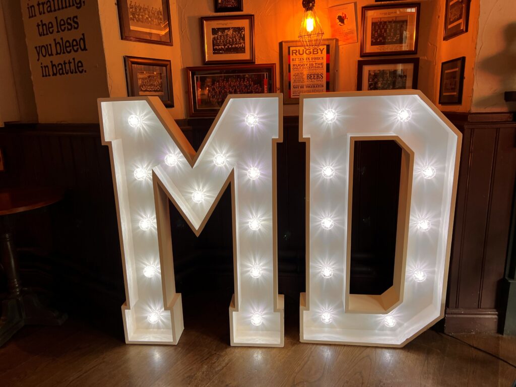 Personalised Light Up LED Letters hire – Big Bash Events