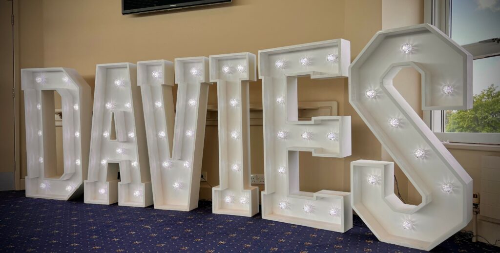 Personalised Light Up LED Letters hire – Big Bash Events
