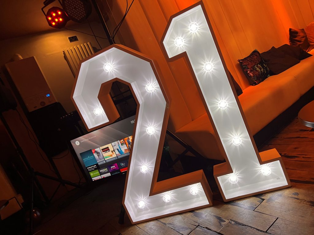 Giant Light-Up Number Hire – Big Bash Events
